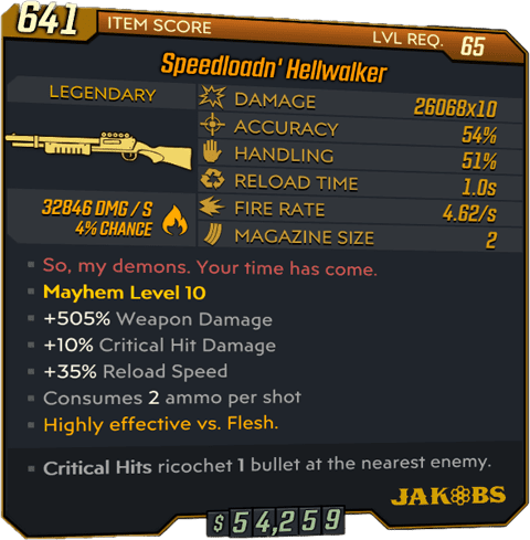 Hellwalker • Legendary - Shotgun • BL3 | Lootlemon